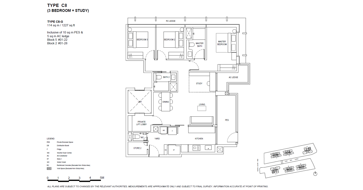 The Continuum's Floor Plan | 3 Bedroom+study [C8-G]