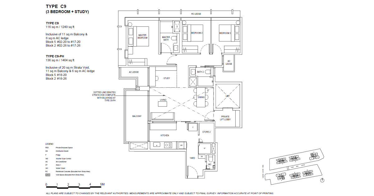 The Continuum's Floor Plan | 3 Bedroom+study [C9]