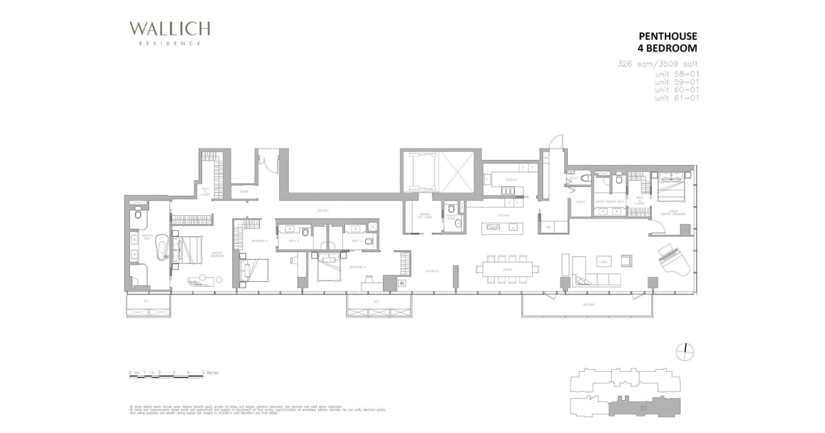Wallich Residence's Floor Plan | Penthouse [PH]
